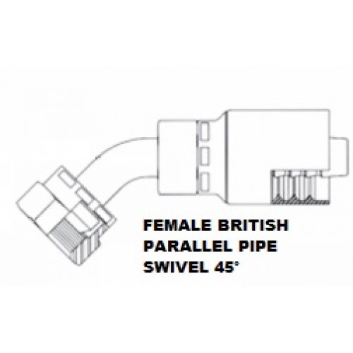 3/8 X 3/8 Female British Standard Pipe Parallel 45°